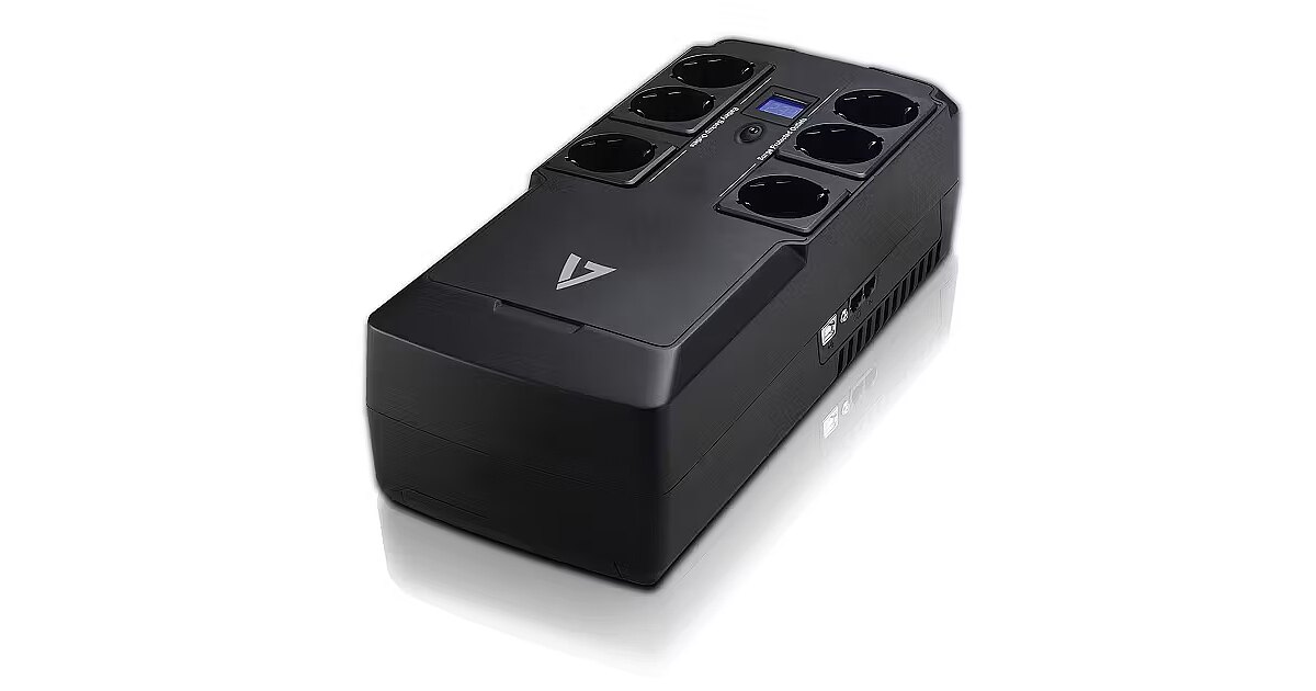 V7 750VA DESKTOP UPS LCD 6 OUT 3 UPS+3 SURGE SCHUKO 230V .IN (UPS1DT750-1E)